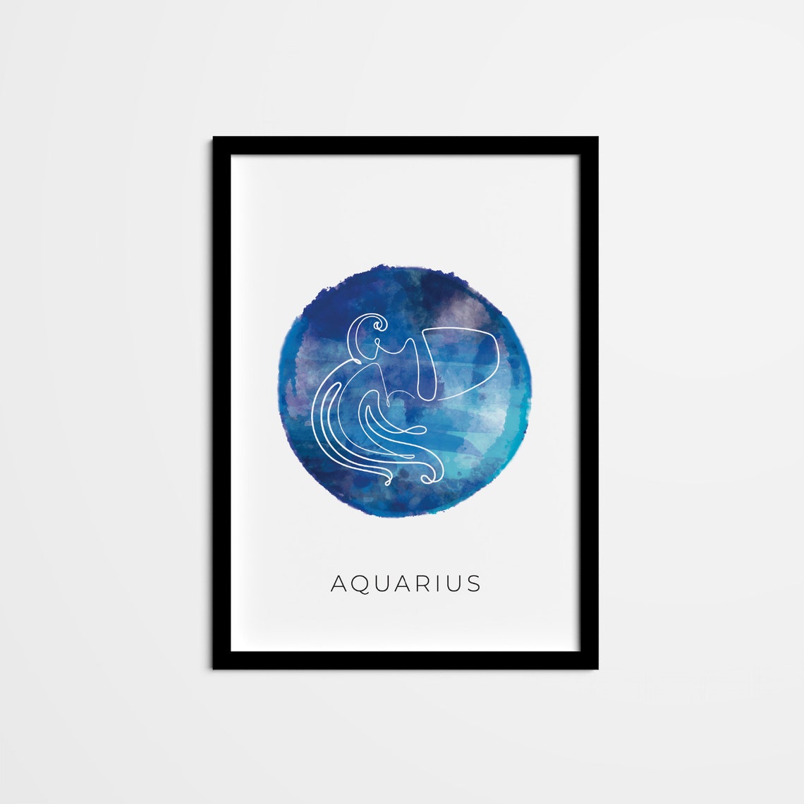 Abstract Aquarius Line Art, Zodiac Sign Print (digital Download) - Etsy