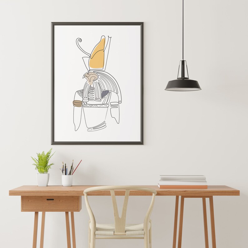 Abstract Horus Ancient Egypt God Line Drawing, Egyptian Aesthetic ...