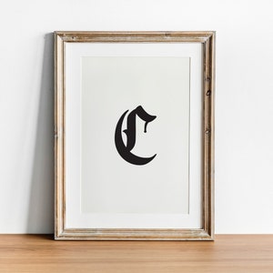 Alphabet Letter C Monogram Initial Wall Art, Minimalist Typography Wall ...