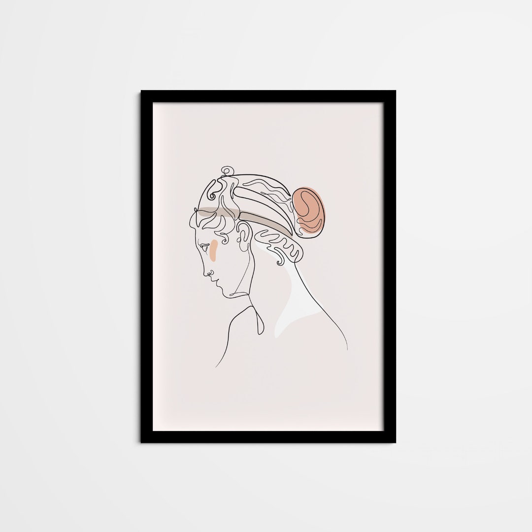 Venus Bust Line Art Print, Minimalist Greek Goddess (digital Download ...