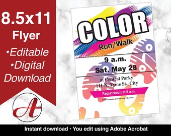 Color Run Flyer - Etsy