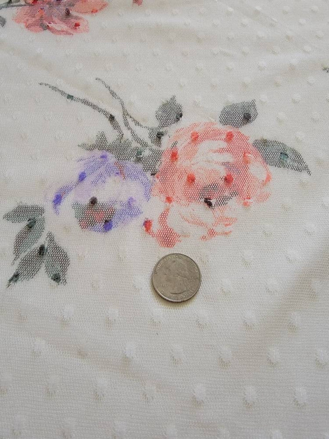 Floral Power Meshpolka Dot Power Mesh Ivory Multi Color - Etsy