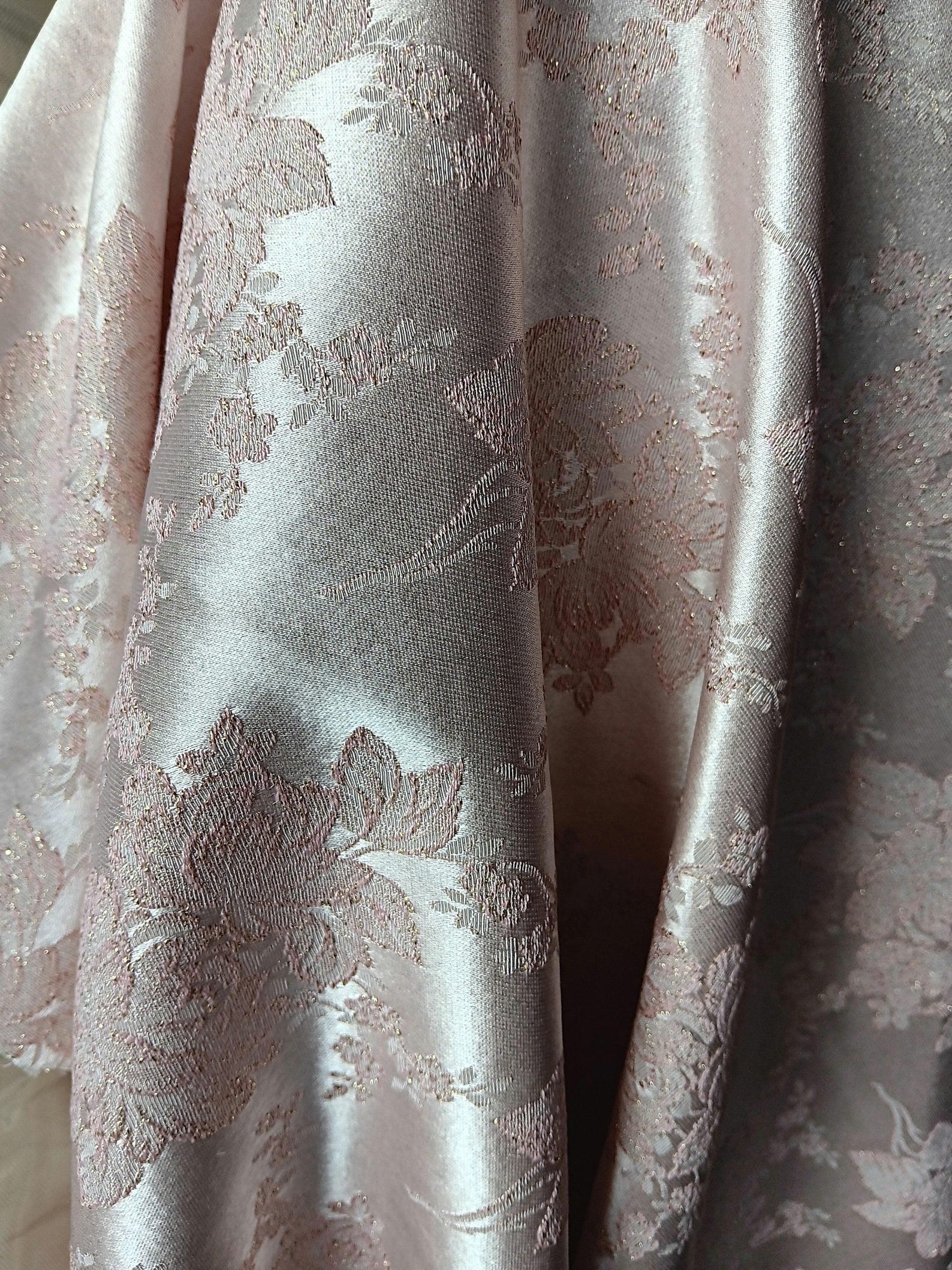 Brocade Dusty Rose Fabric by the Yard - Etsy