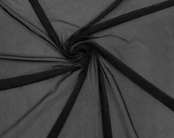 Black Power Mesh Fabric, See Through Mesh, 4 Way Stretch Power Mesh by ...
