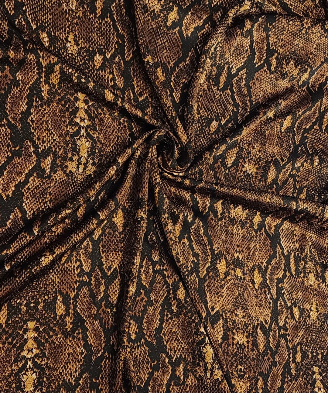 Charmeuse Satin| Animal Print| Sold by the Yard| Brown Snake Print - Etsy