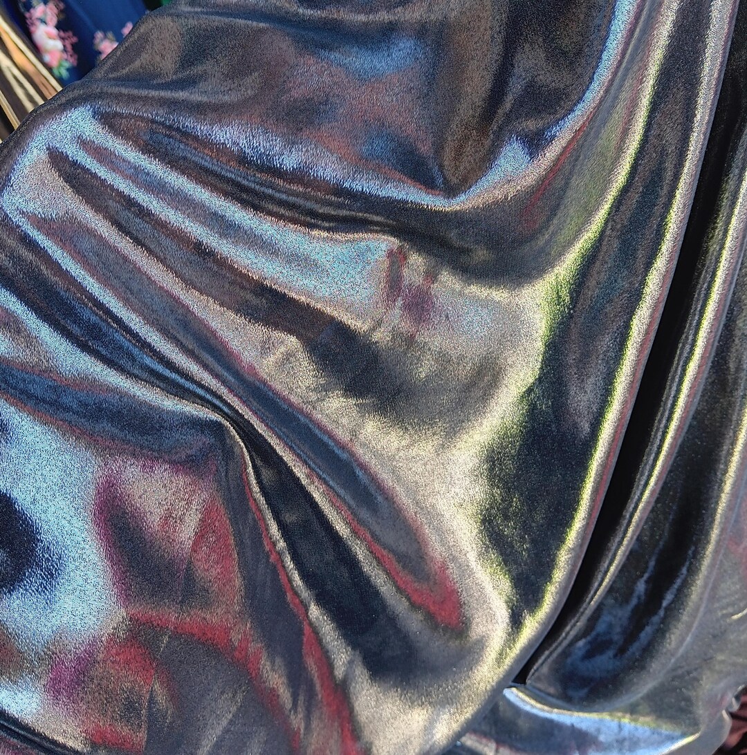 Metallic Chiffon Fabric Silver and Gold Color Black Base Sold by the ...