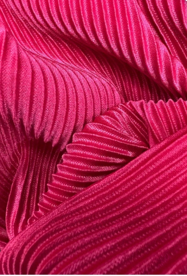 Polyester Crinkled Accordion Stretch Light Weight Pleated Satin Fabric ...