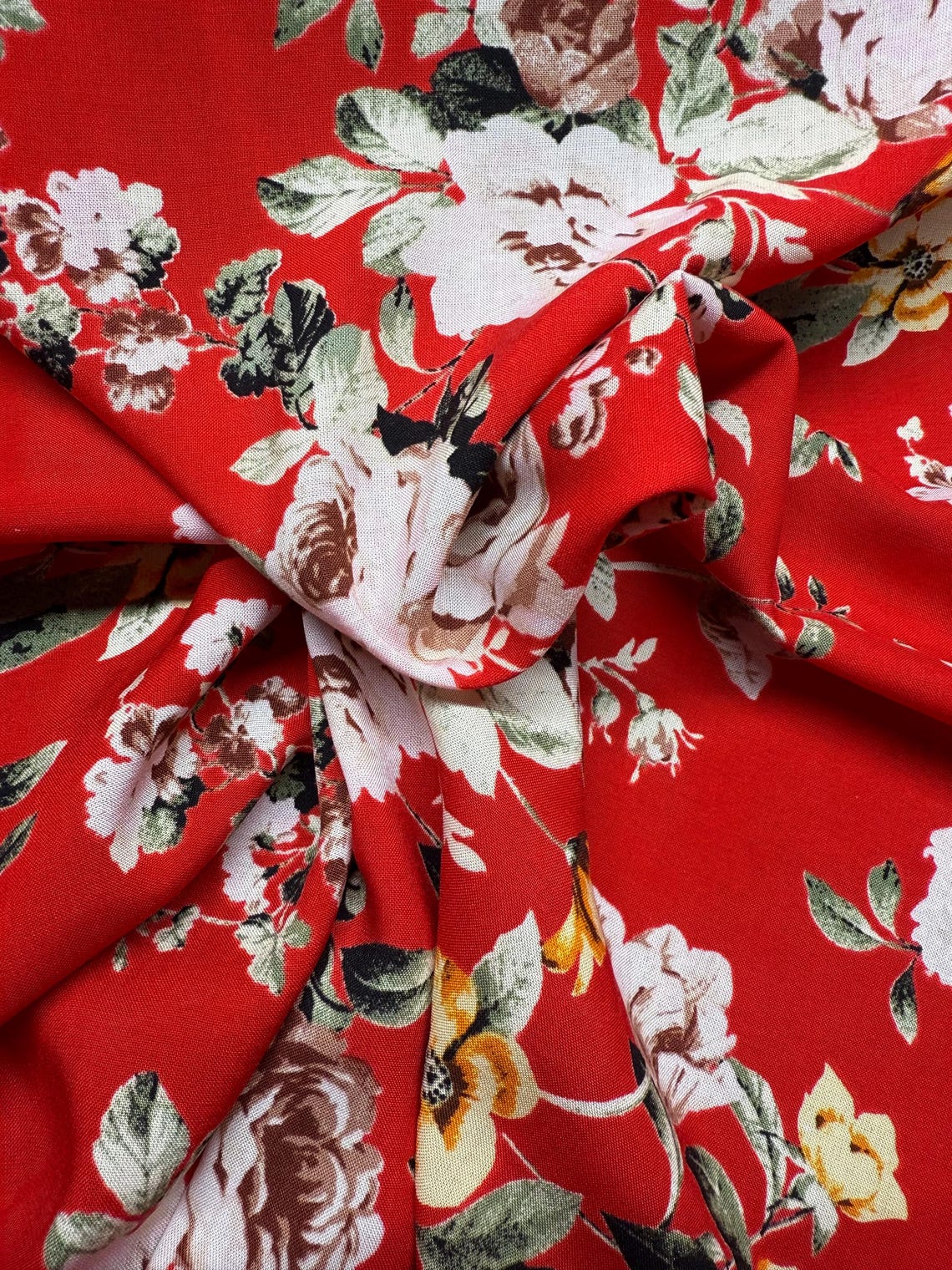 Rayon Challis Floral Print by the Yard - Etsy