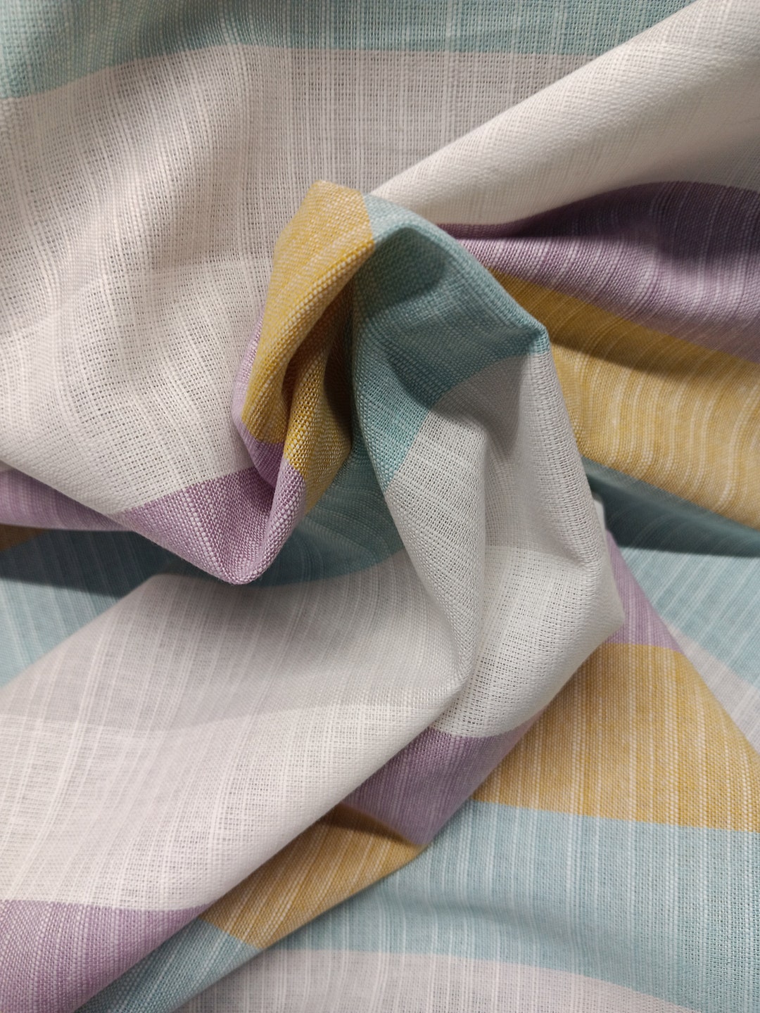 100% Cotton Poplin Stripe Pastel Color Fabric by the Yard - Etsy