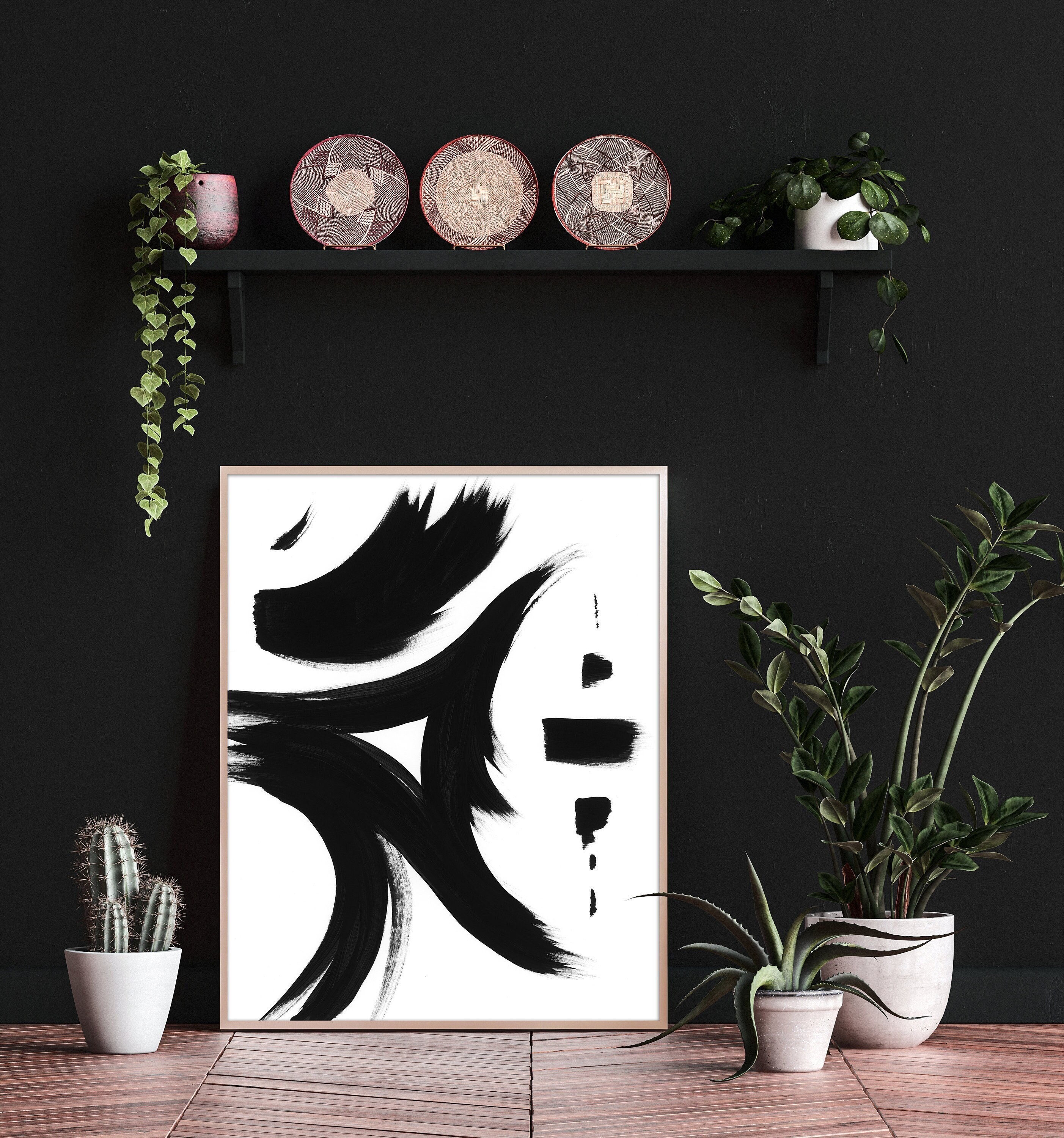 Feng Shui Printable Wall Art, Zen Acrylic Painting, Abstract Brush ...