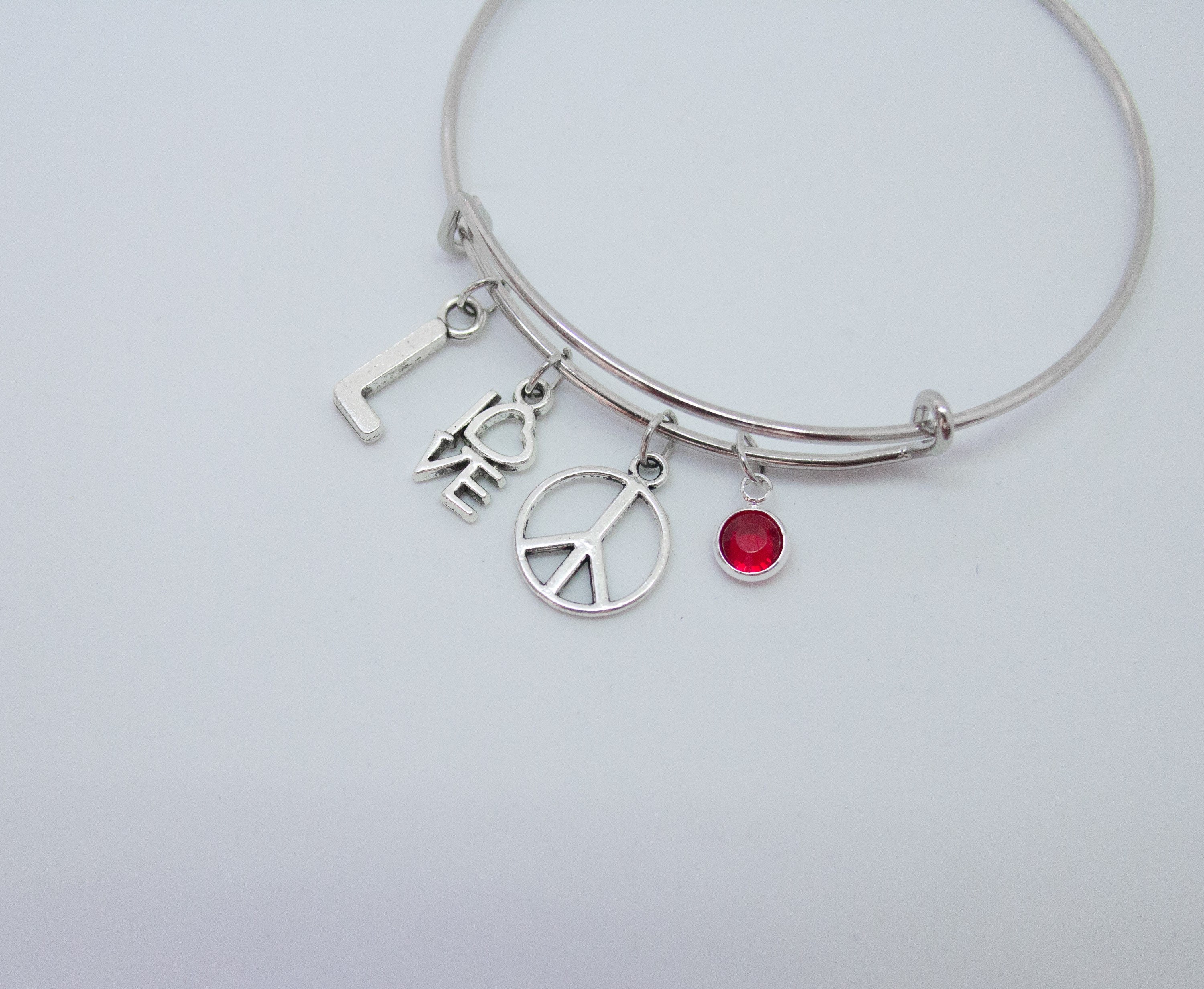 Peace Zeichen Initial Armband Peace Zeichen Schmuck Peace Zeichen ...