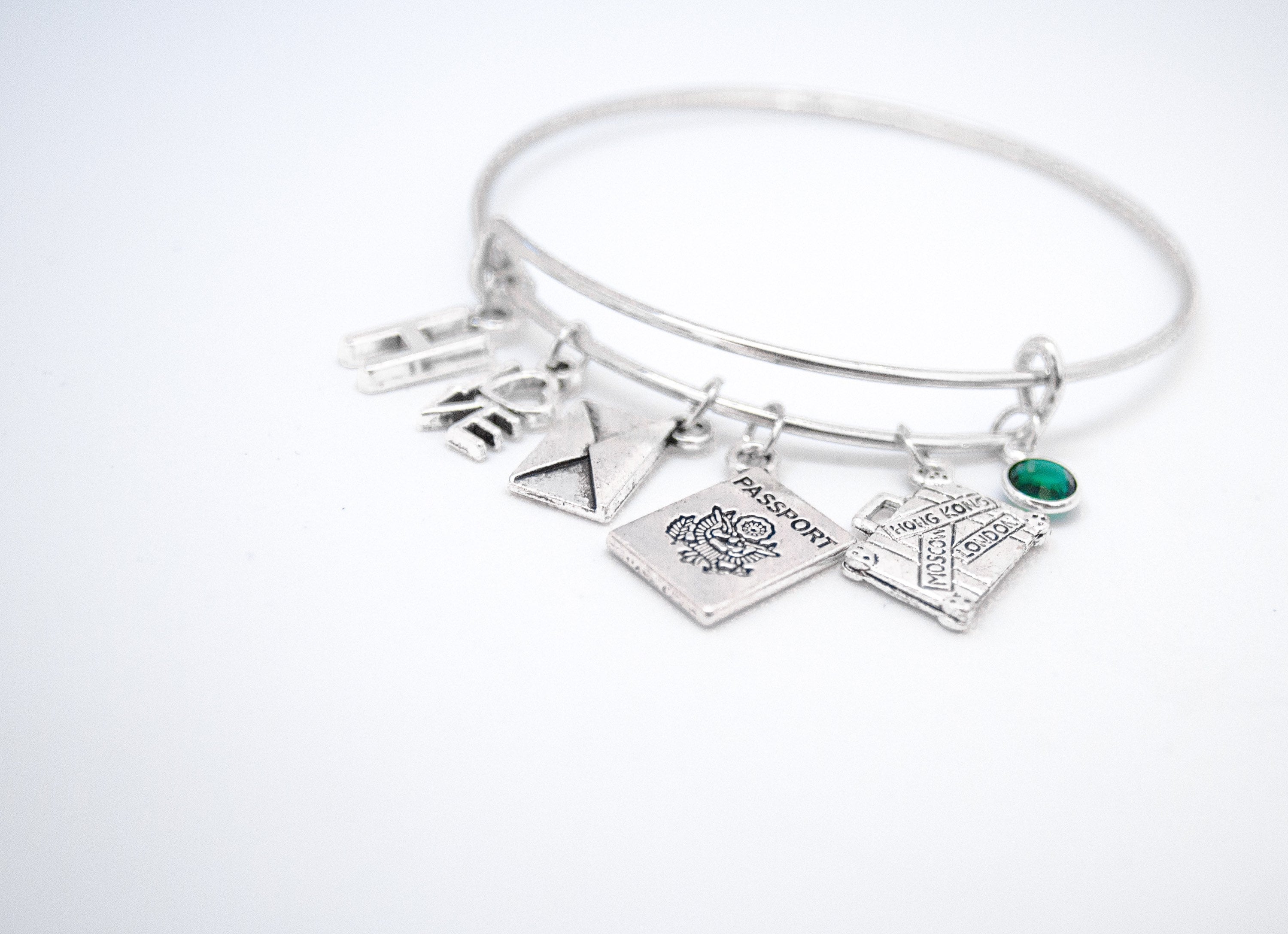 Personalized Travel Charm Bracelet Travel Gift Moving to Another ...