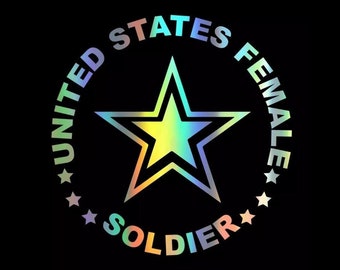 Female Soldier Decal - Etsy