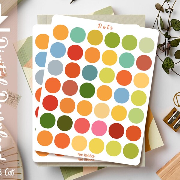 Color Palette Dot Stickers - Etsy