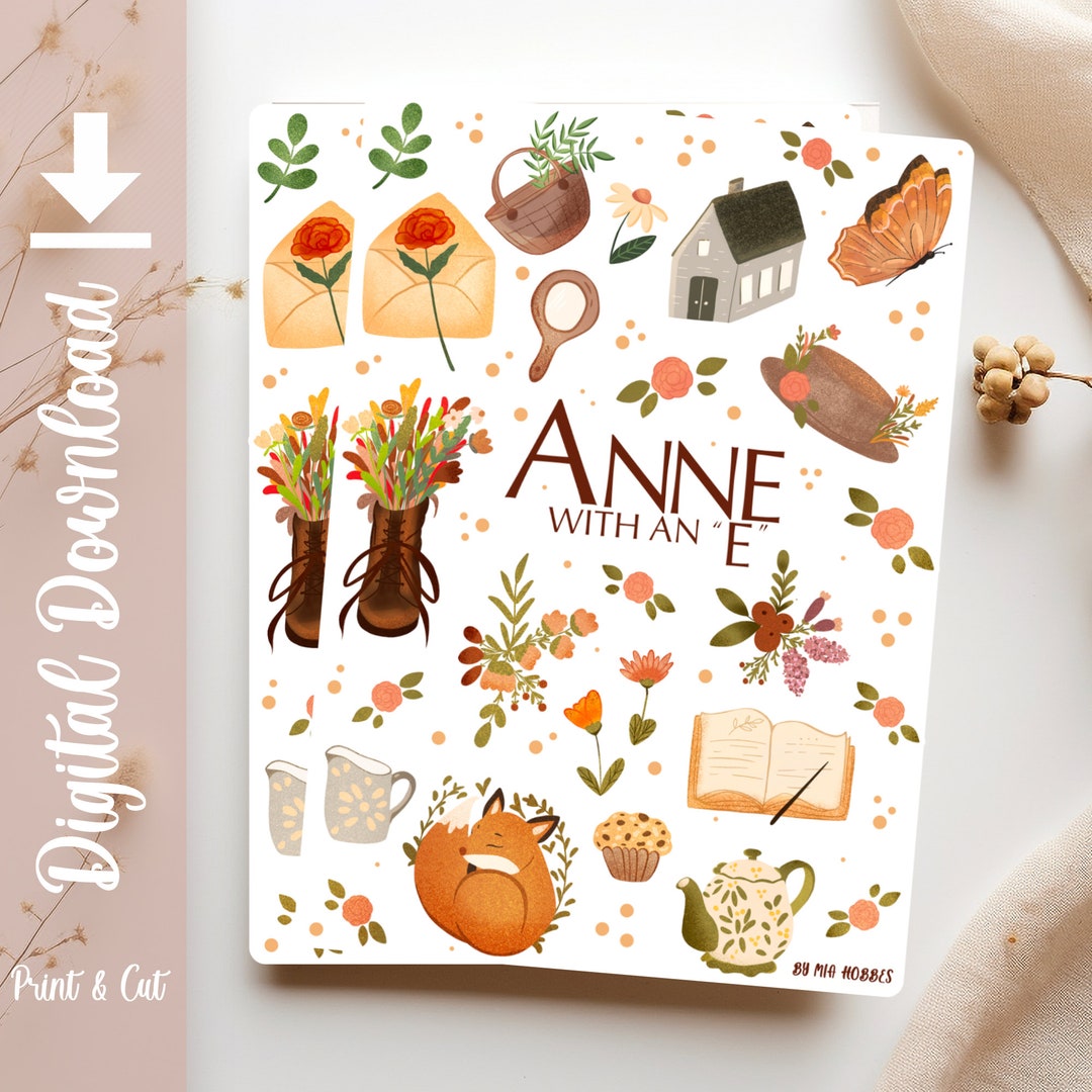 Anne of Green Gables Printable Sticker Sheet Anne With an E Stickers by ...