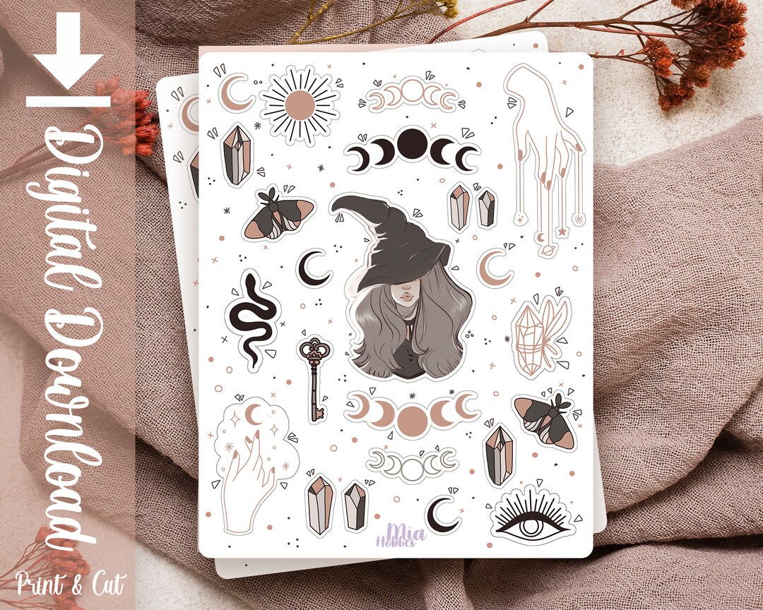 Printable Mystic Stickers/print and Cut Stickers/witchy - Etsy UK