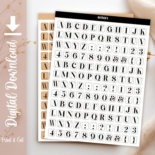 Alphabet Sheet Stickers - Etsy