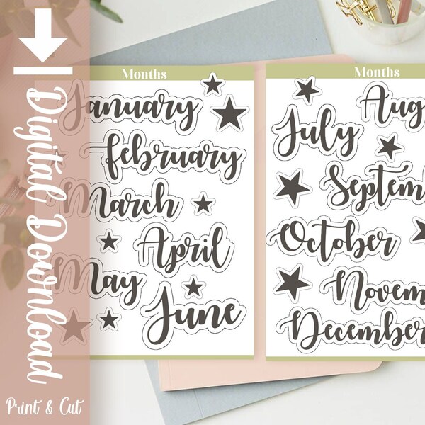 Printable Months - Etsy