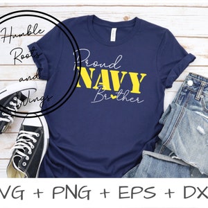 Proud Navy Brother Svg Family Cutting File for Silhouette or - Etsy