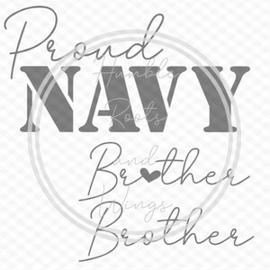 Proud Navy Brother Svg Family Cutting File for Silhouette or | Etsy