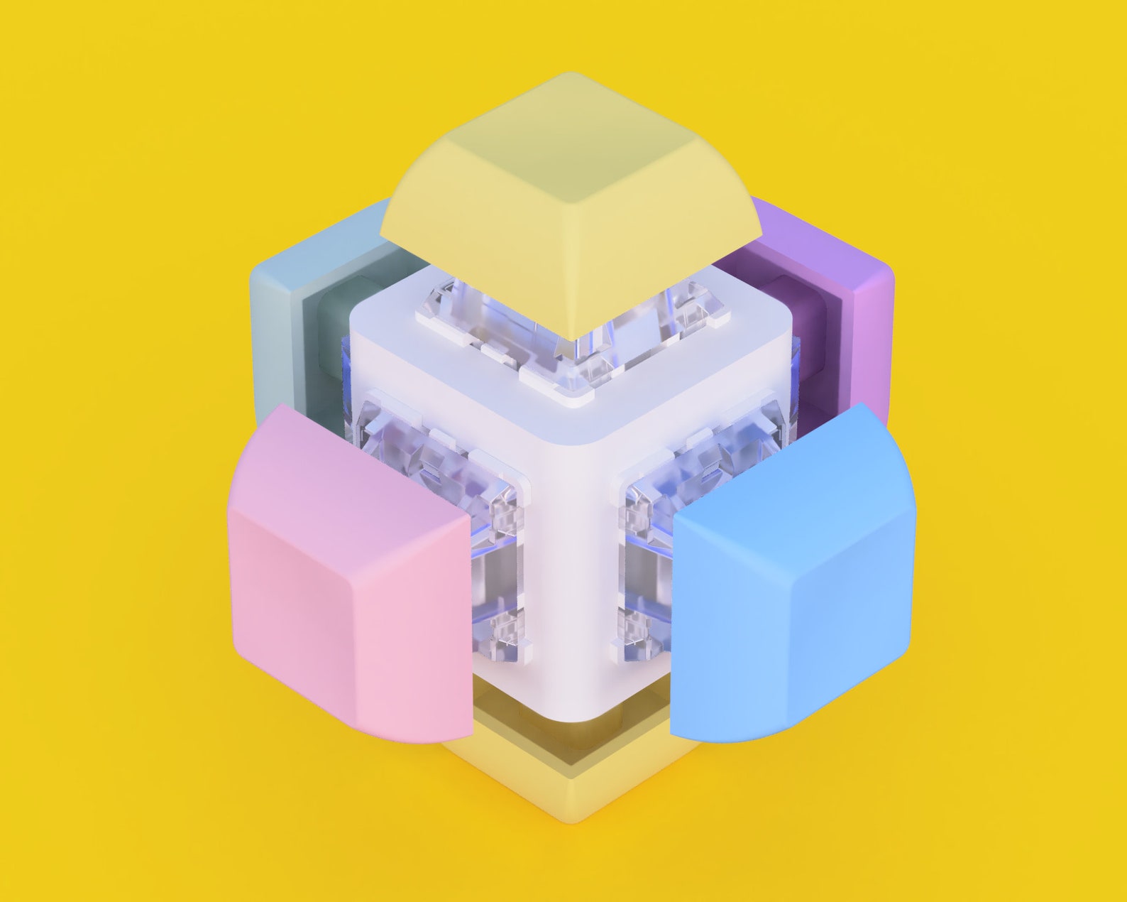 Clicky Cube Keyboard Fidget Desktoy/stress Relief 6 Key - Etsy