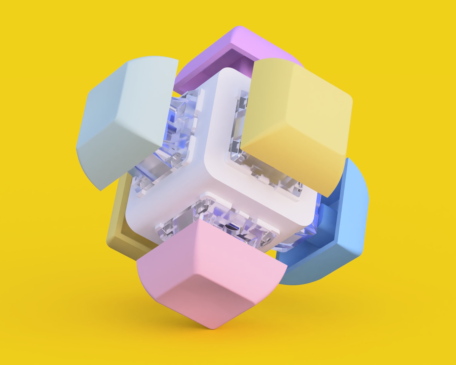 Clicky Cube Keyboard Fidget Desktoy/stress Relief 6 Key - Etsy