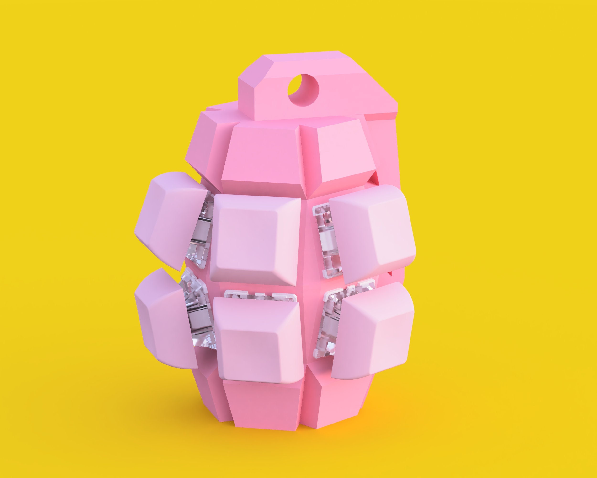 Pink Mechanical 10 Key Grenade Fidget - Etsy