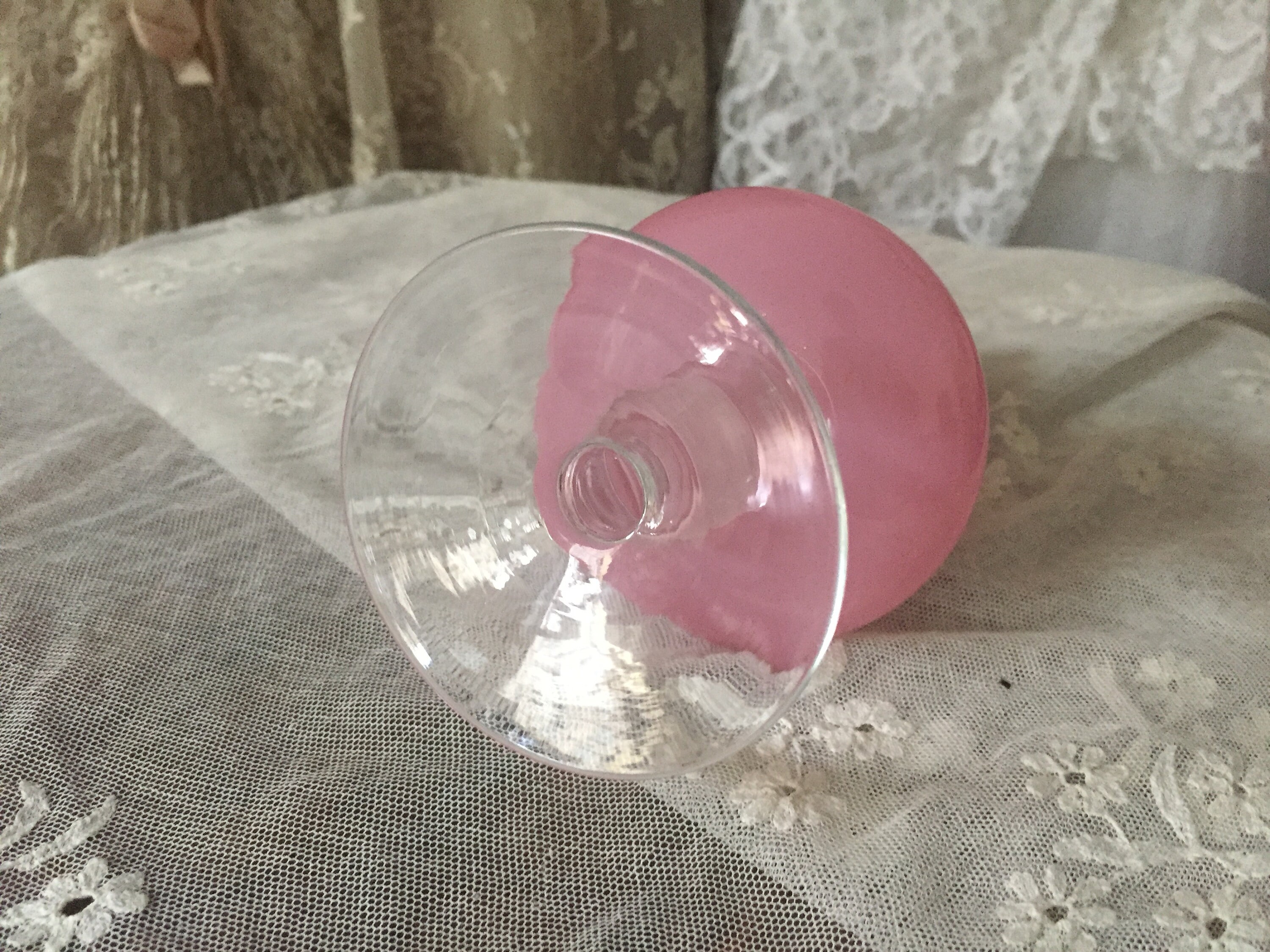 Vintage Vase Glasvase Blumenvase rosa rosé pink 60er 70er Jahre Mid ...