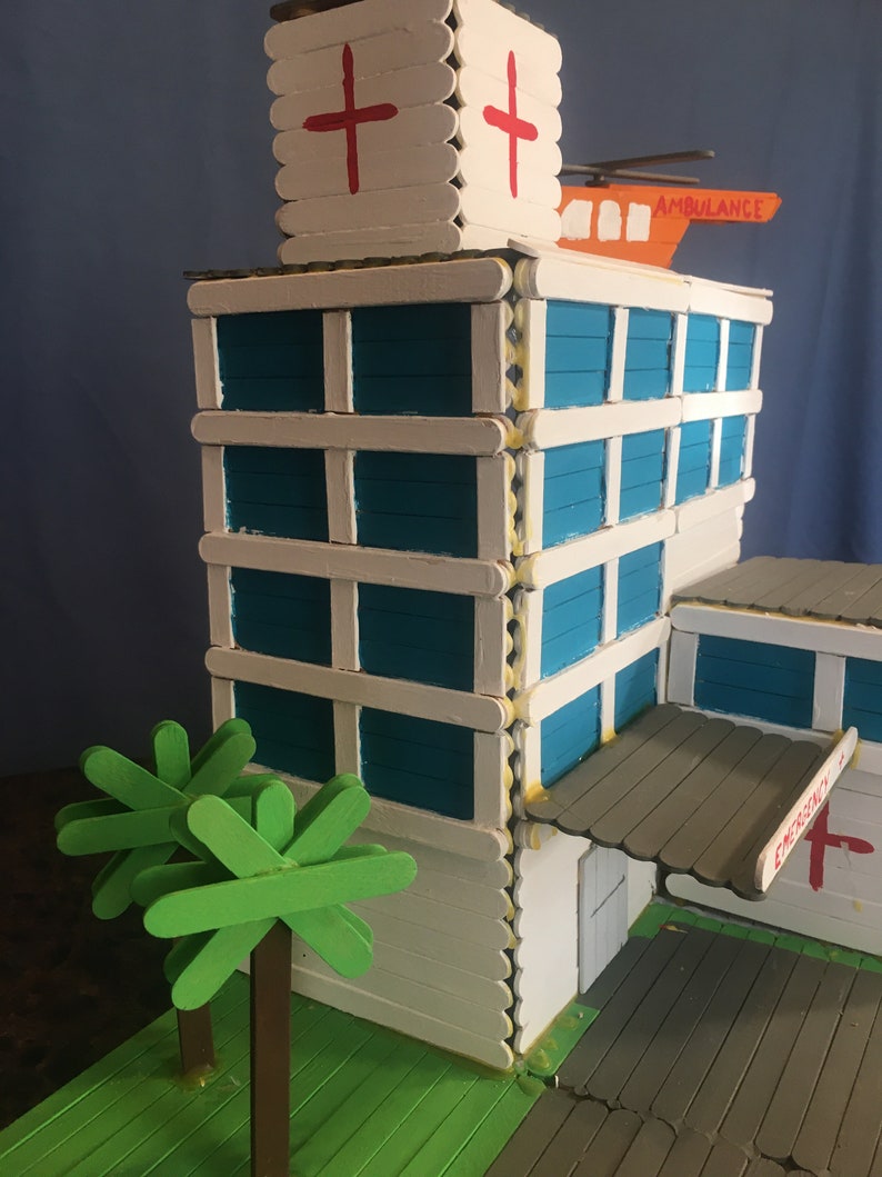 Craft Stick City - Building 04 - Hospital Instruction Manual - Etsy