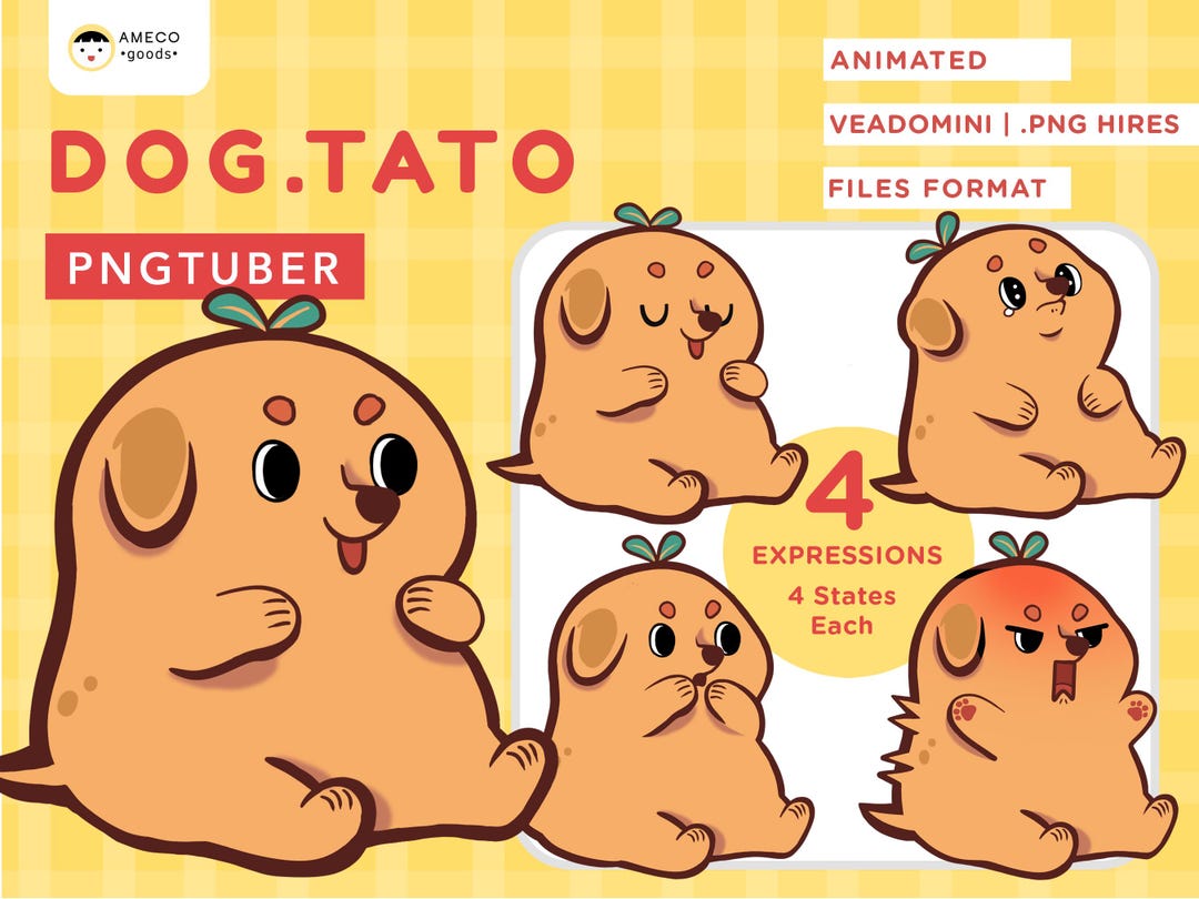 Pngtuber Potato, Twitch Avatar, Vtuber Avatars, Animated Pngtuber ...