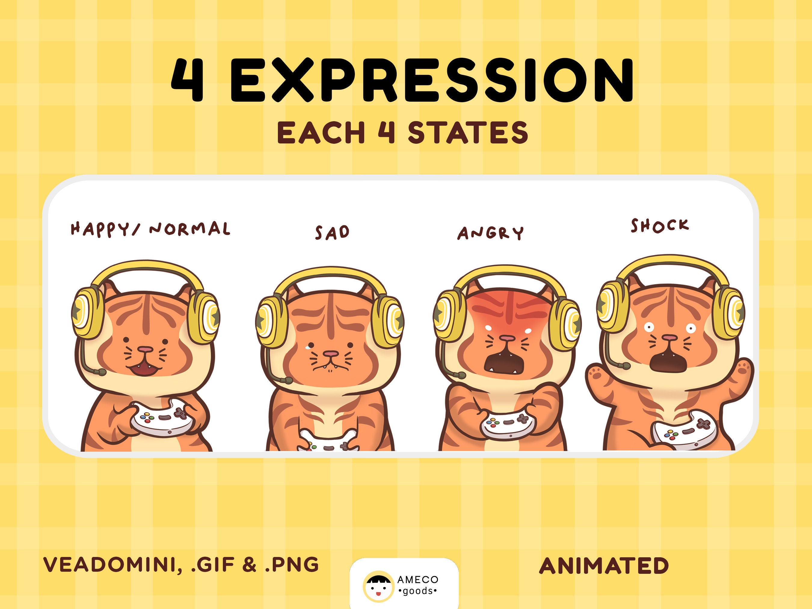 Pngtuber Cute Tiger Premade Vtuber Gamer Tiger Pngtuber Cute Tiger ...