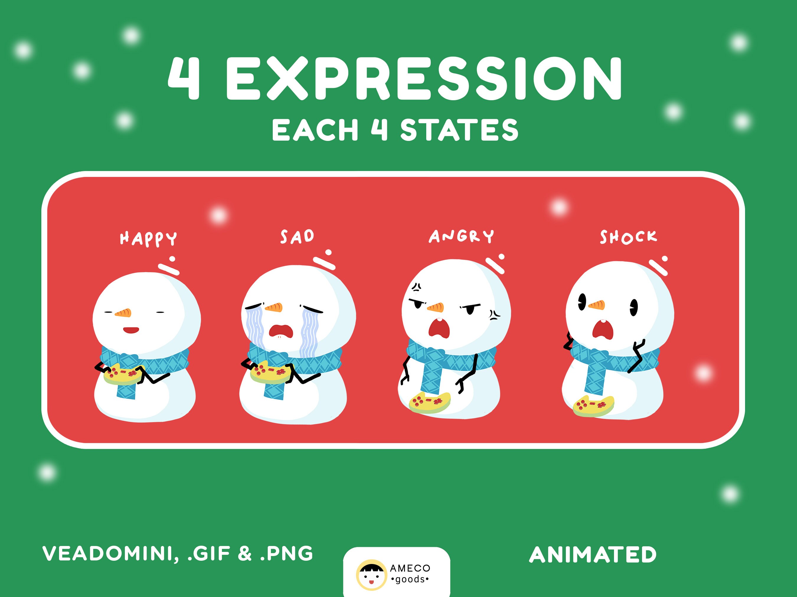 Pngtuber Snowman Premade Vtuber Gamer Christmas Pngtuber Cute Snowman ...