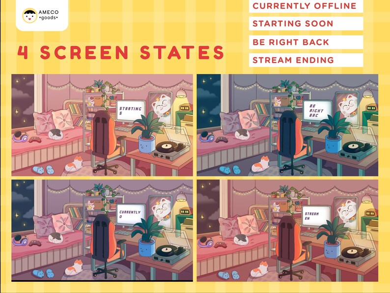 Animated Cozy Stream Screen for Twitch Starting Screen Stream Screen ...
