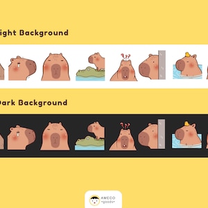 Capybara Sticker Set Cute Discord Twitch Emotes Sticker Capybara Twitch ...