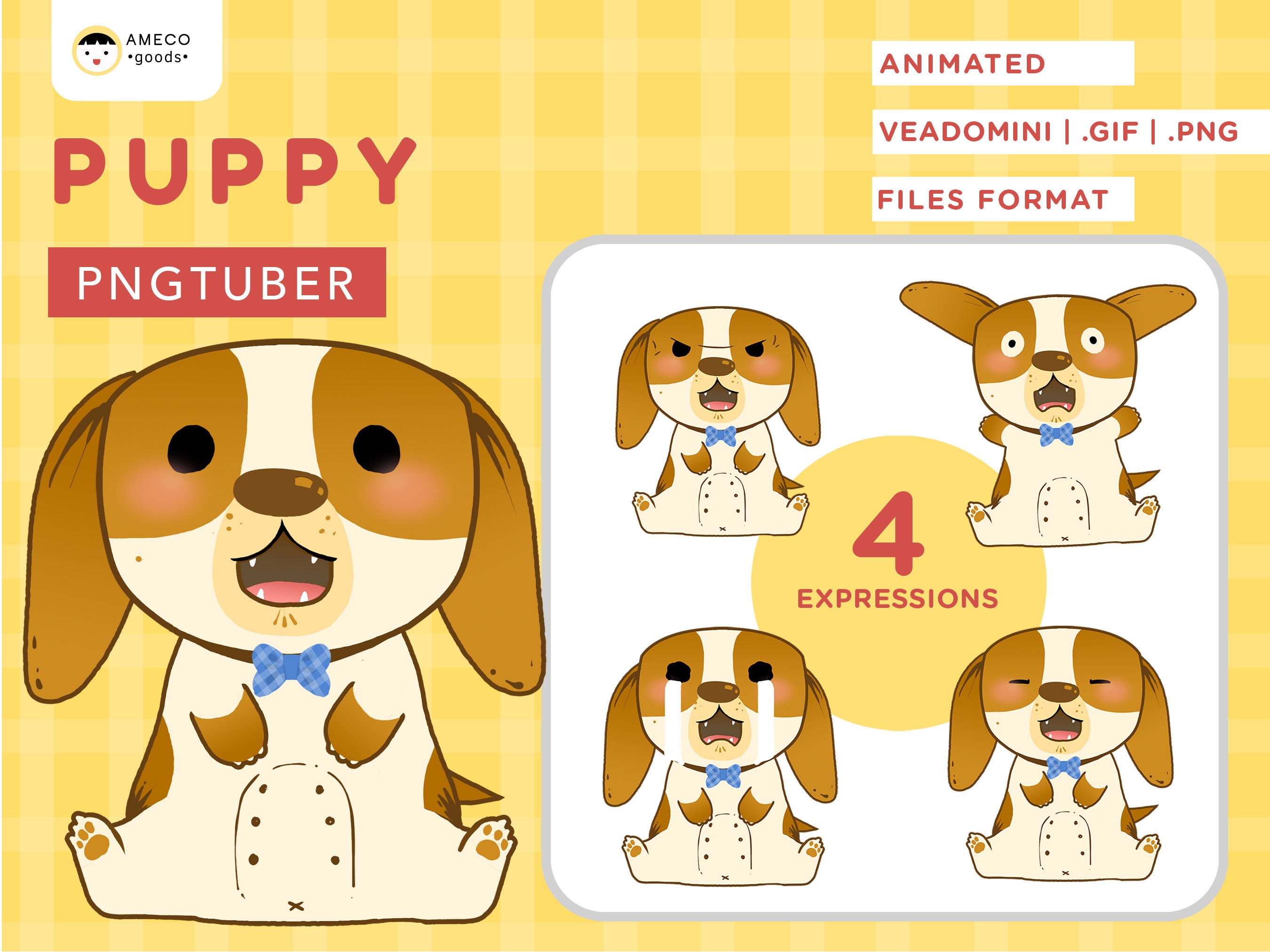 Pngtuber Puppy Premade Vtuber Cute Dog Pngtuber Cute Puppy Twitch ...