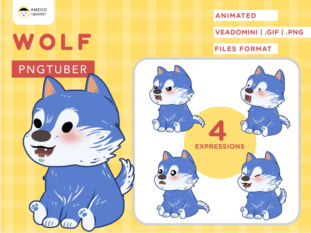 Pngtuber Animal Wolf Vtuber Cute Wolf Premade Pngtuber Cute Wolf Twitch ...