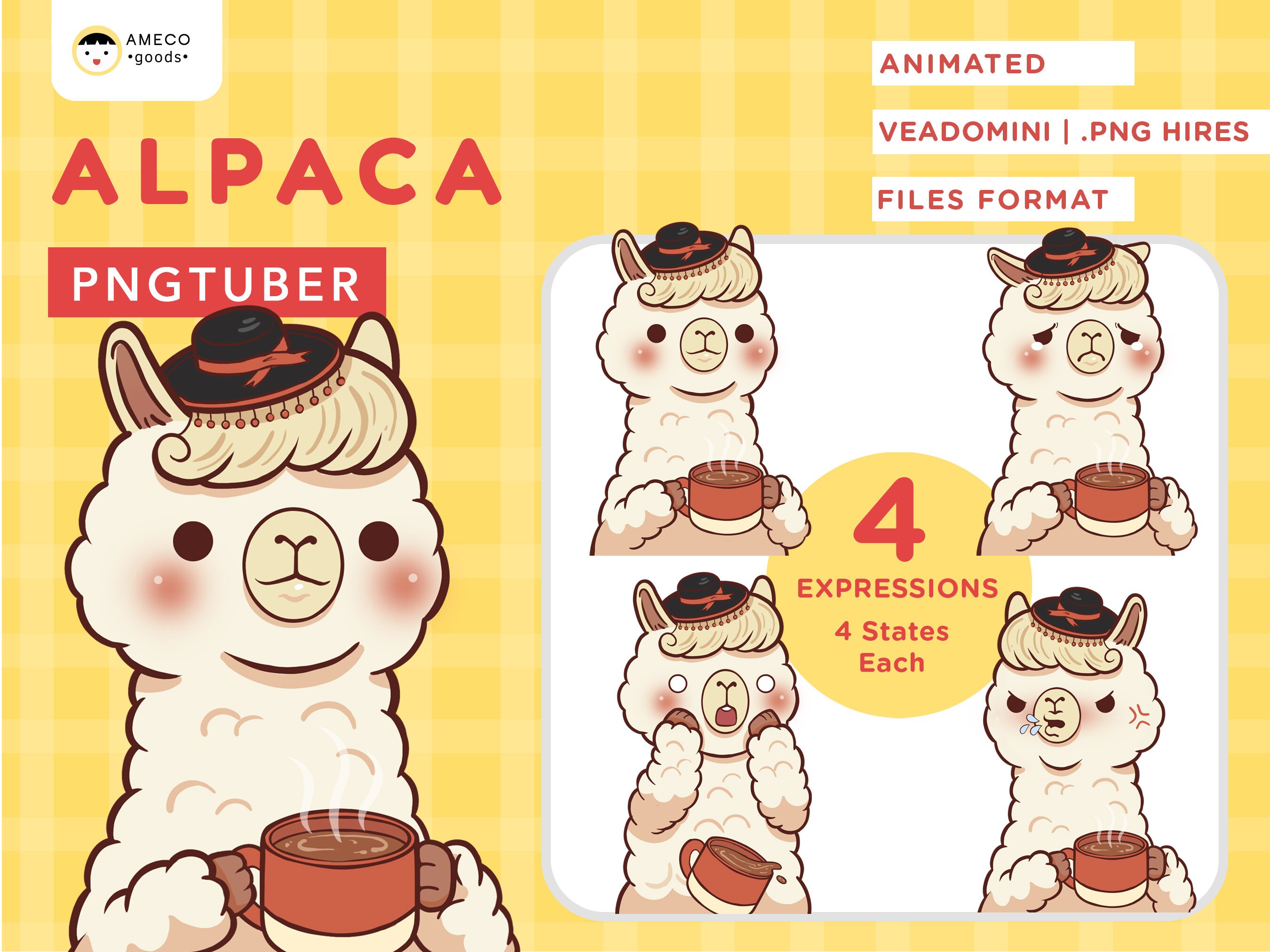Pngtuber Cute Premade Alpaca Vtuber Streamer Avatar Pngtuber Cute ...