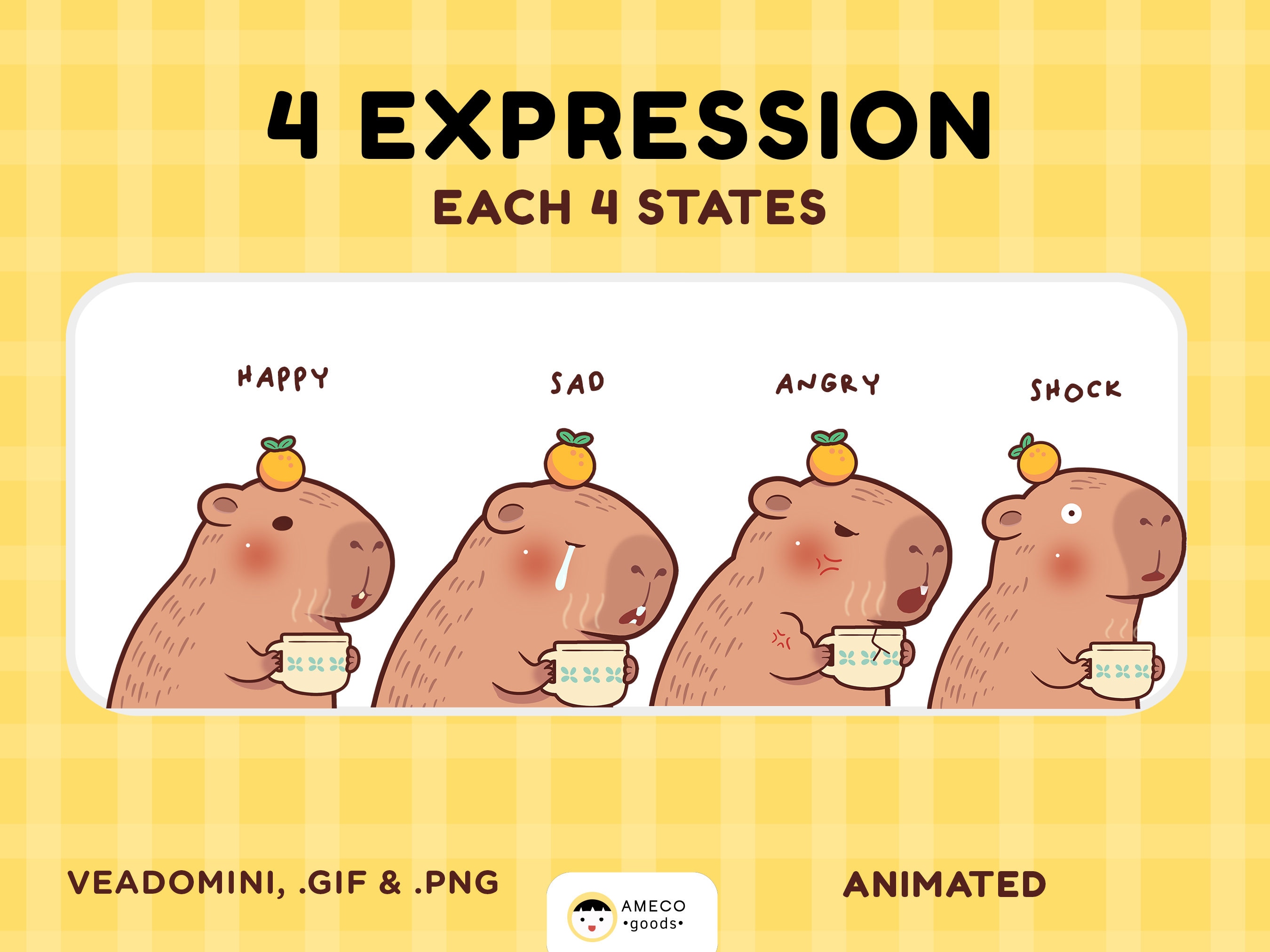 Pngtuber Cute Cavy, Premade Vtuber Capybara, Pngtuber Cute Capybara ...