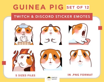 Capybara Sticker Set Cute Discord Twitch Emotes Sticker Capybara Twitch ...