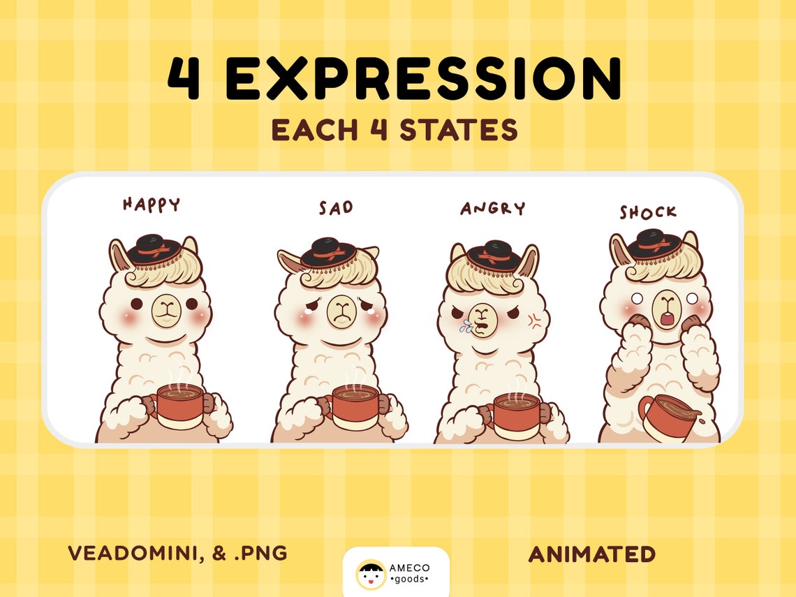 Cute Alpaca Pngtuber Avatar, Premade Vtuber (veadomini, PNG) - Etsy