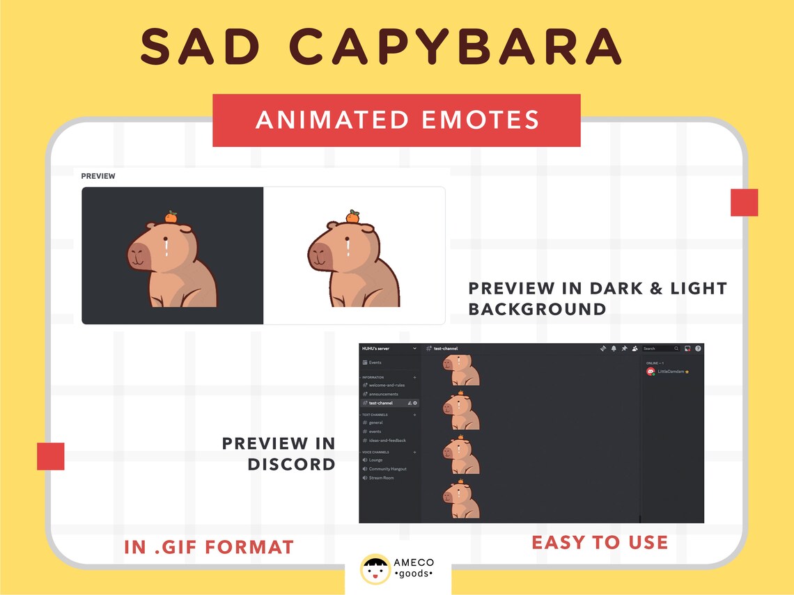 Animated Emotes Capybara Discord Animated Sticker Cute Cavy Discord ...
