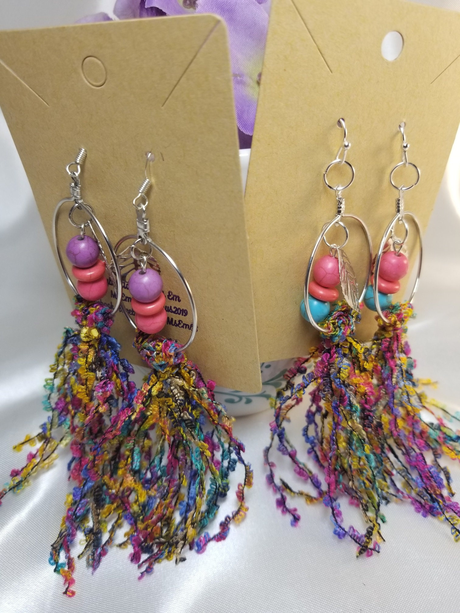 Fun and Unique Fuzzy Multi-color Fun Earrings - Etsy Canada