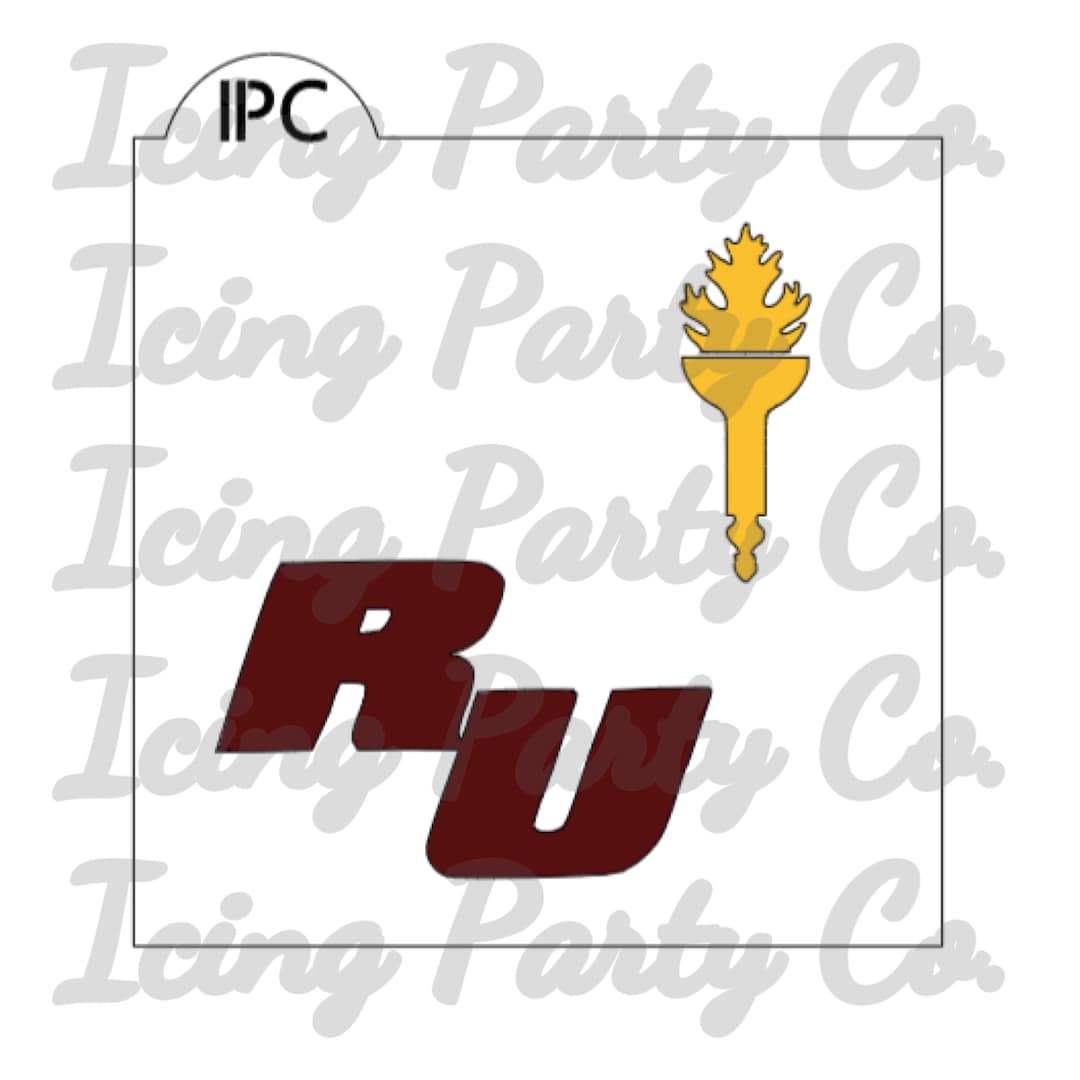 Rowan University “RU” & Torch Cookie Stencil - Etsy