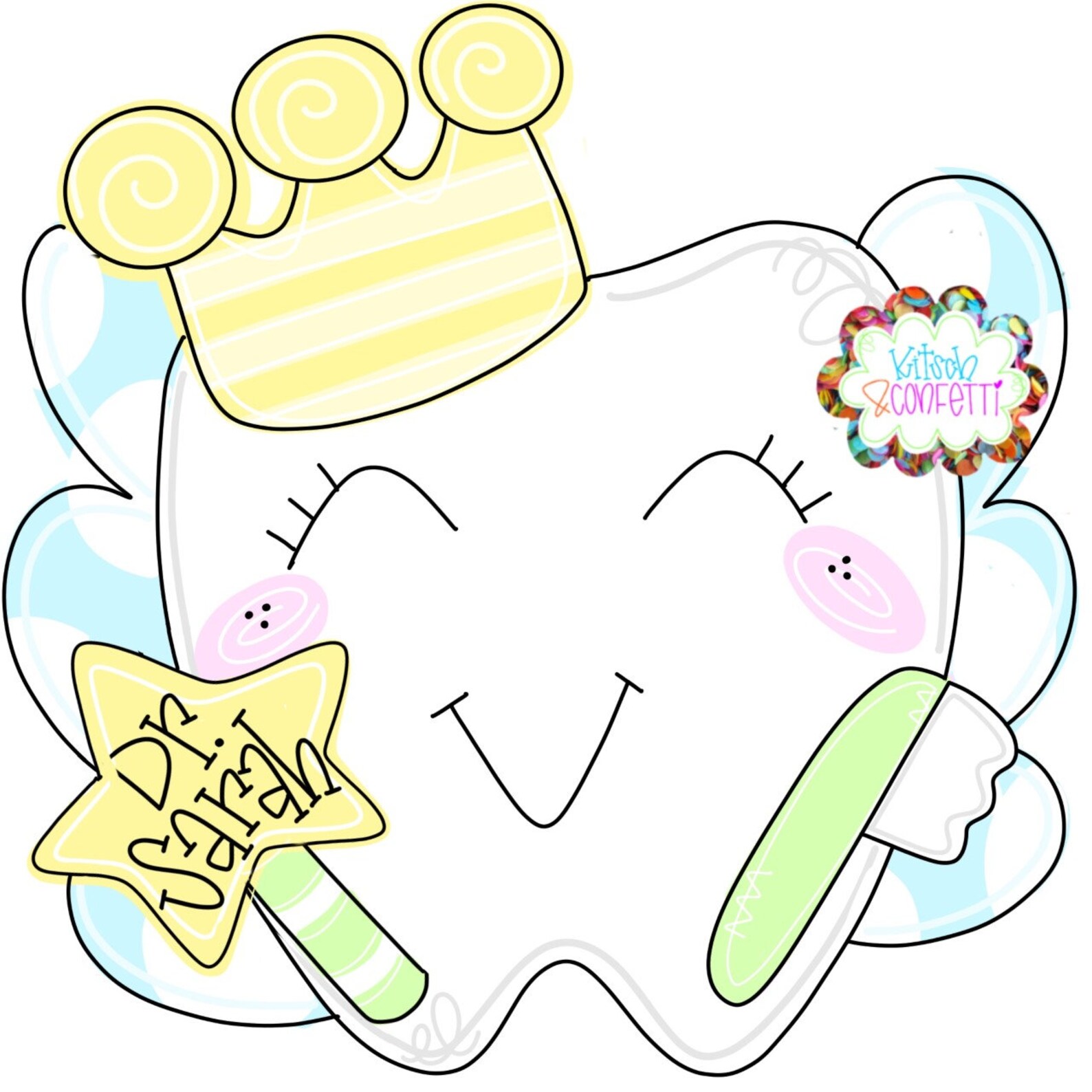 TEMPLATE: Tooth Fairy Door Hanger Template Dentist Door | Etsy