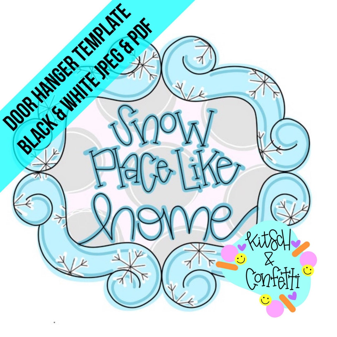 TEMPLATE: Snow Door Hanger Template, Winter Door Hanger Template, Let ...