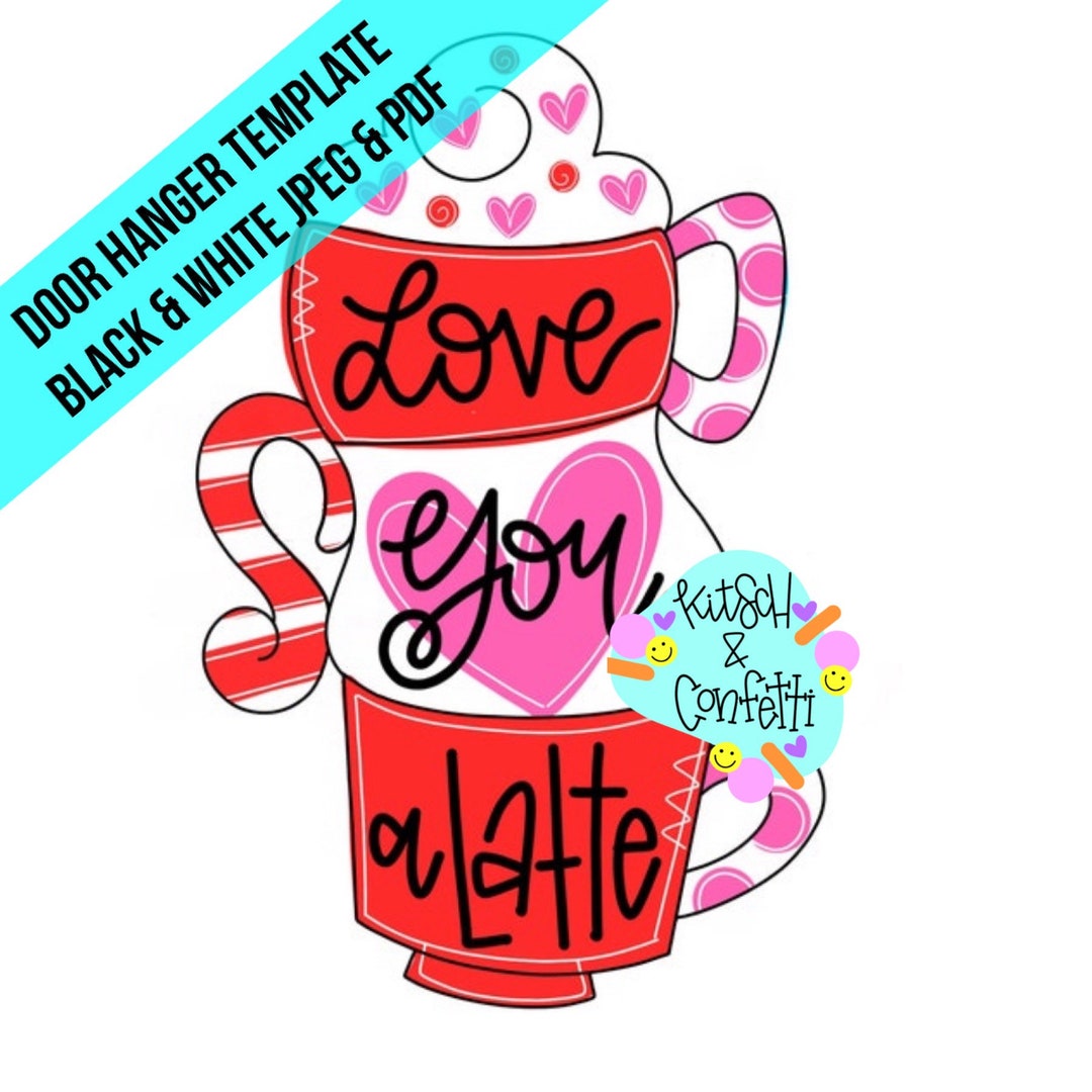 TEMPLATE: Valentines Door Hanger Template, Vday Door Hanger Template ...