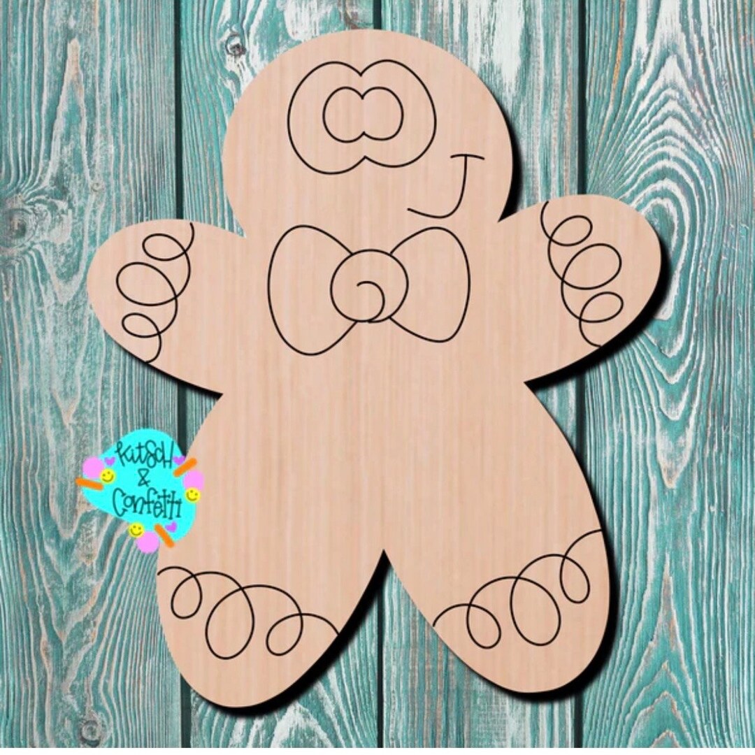 BLANK: Christmas Wooden Cutout, Gingerbread Man Blank Sign - Etsy
