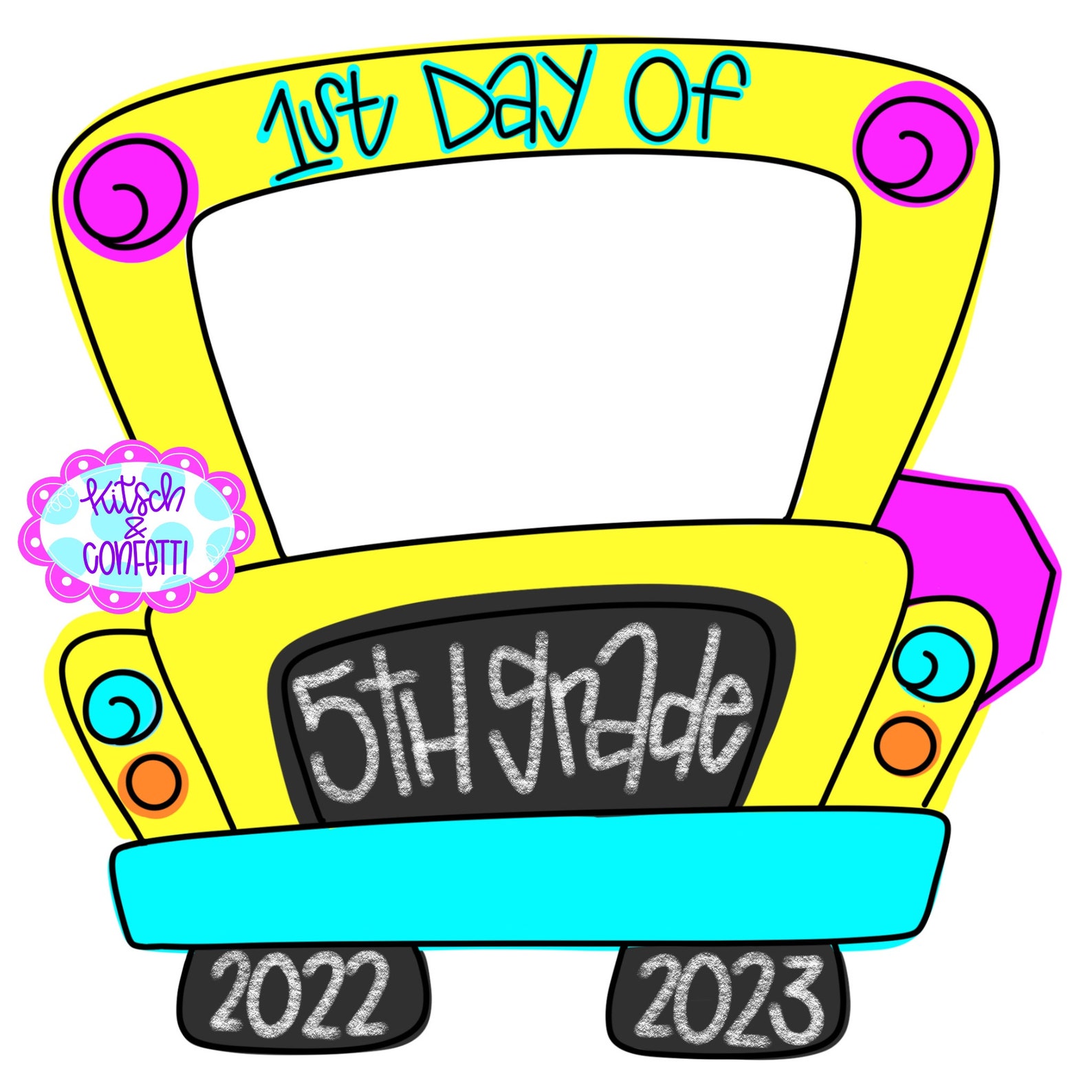 TEMPLATE: First and Last Day of School Template School Bus - Etsy