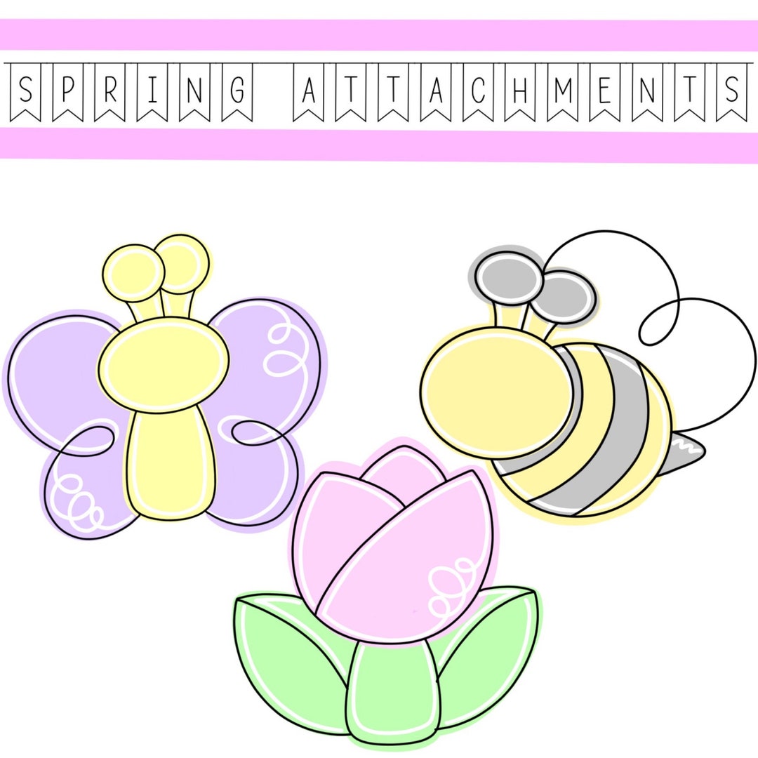 TEMPLATE: Door Hanger Attachment Templates, Spring Attachments - Etsy