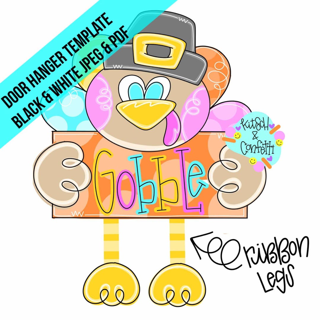TEMPLATE: Turkey Door Hanger Template, Thanksgiving Door Hanger ...